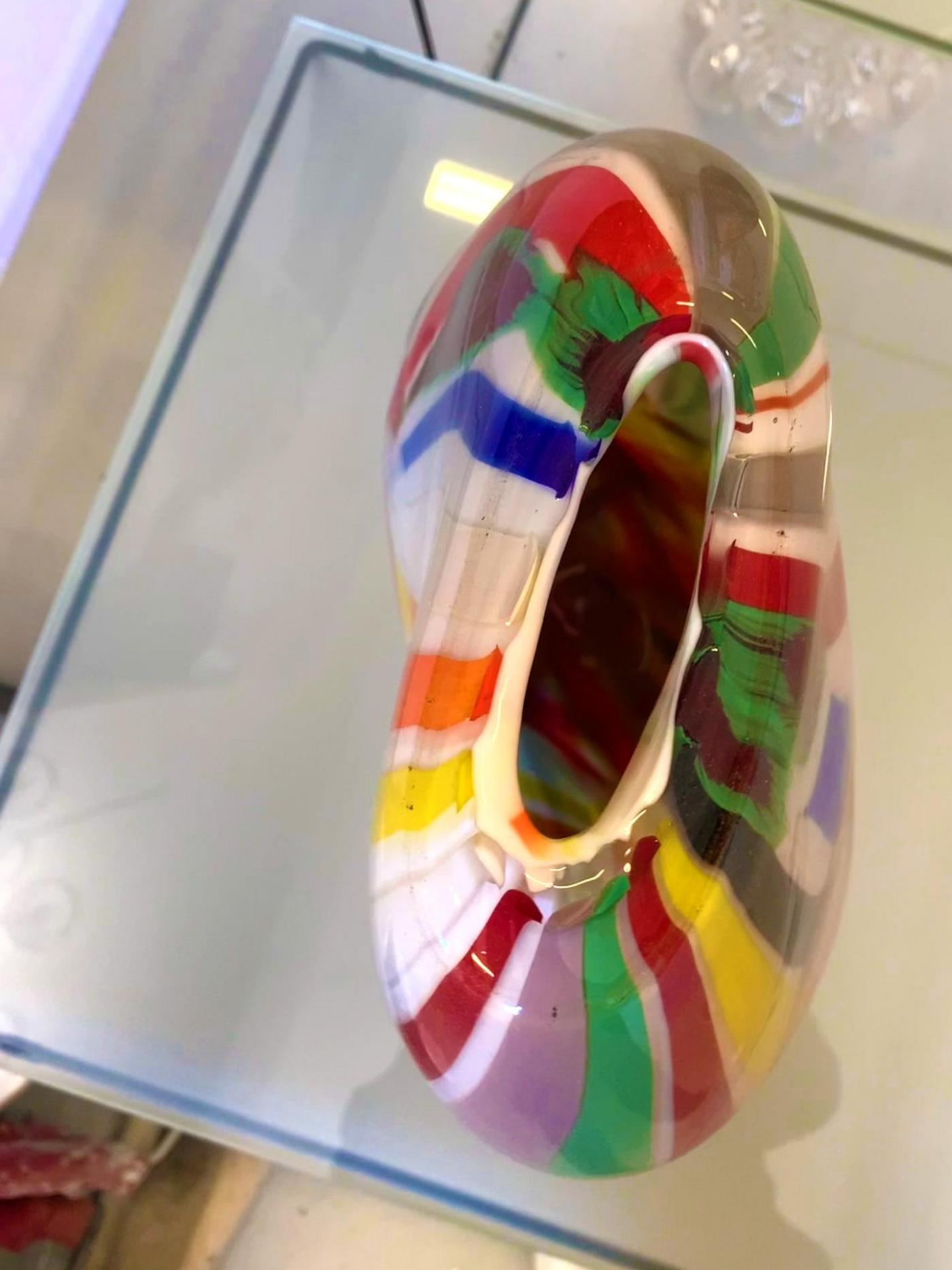 SimoEng - Contemporary Vase in Milky-White Murano Style Glass With ...