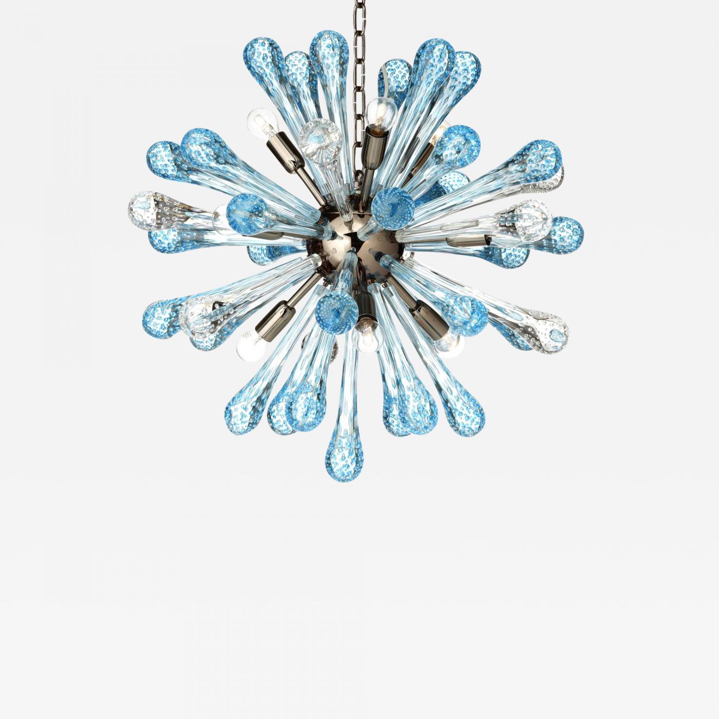 SimoEng - Murano Glass Sputnik Chandelier With Light Blue and ...