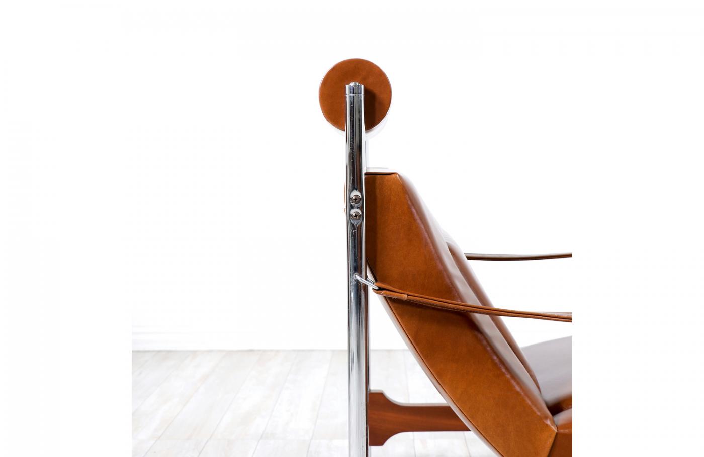 Steiner - Mid-Century French Modern Sculpted Walnut & Leather Lounge ...