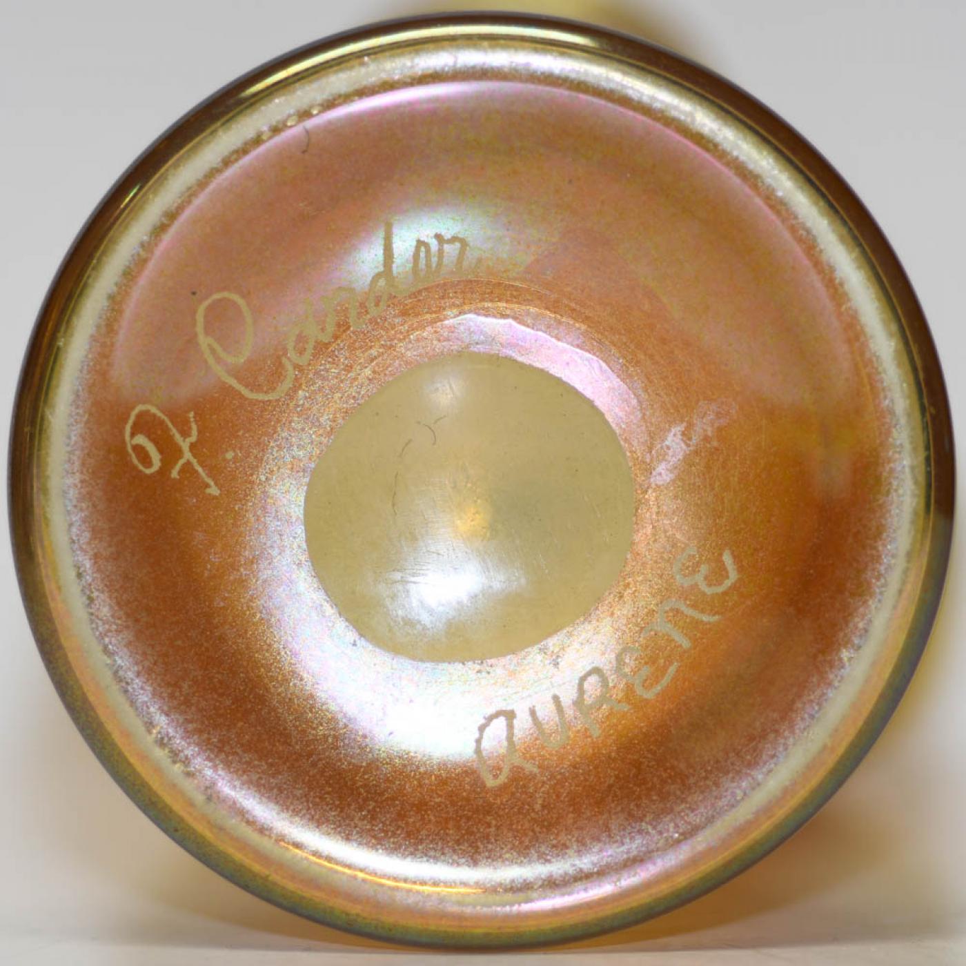 Steuben Glass - Steuben Gold Aurene Widebase Glass Vase