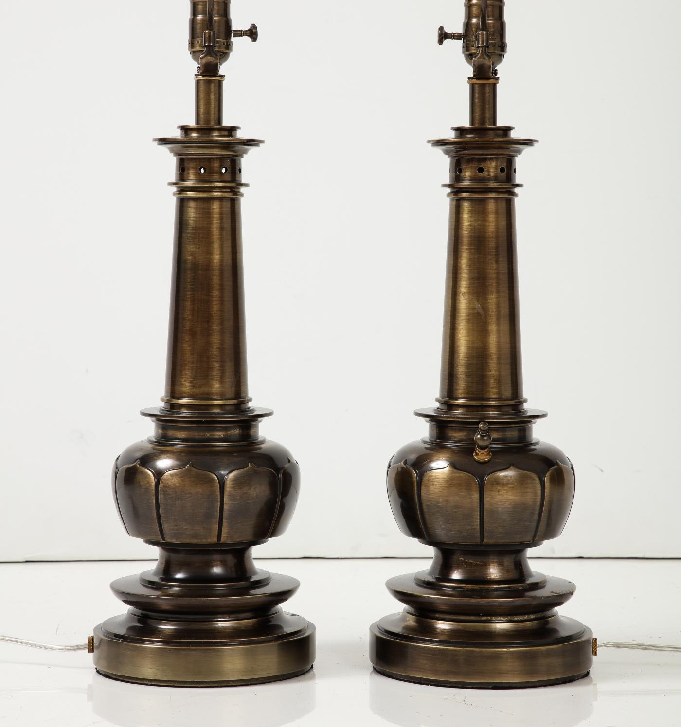 Stiffel Lamp Company - Stiffel Aged Brass Lotus Lamps