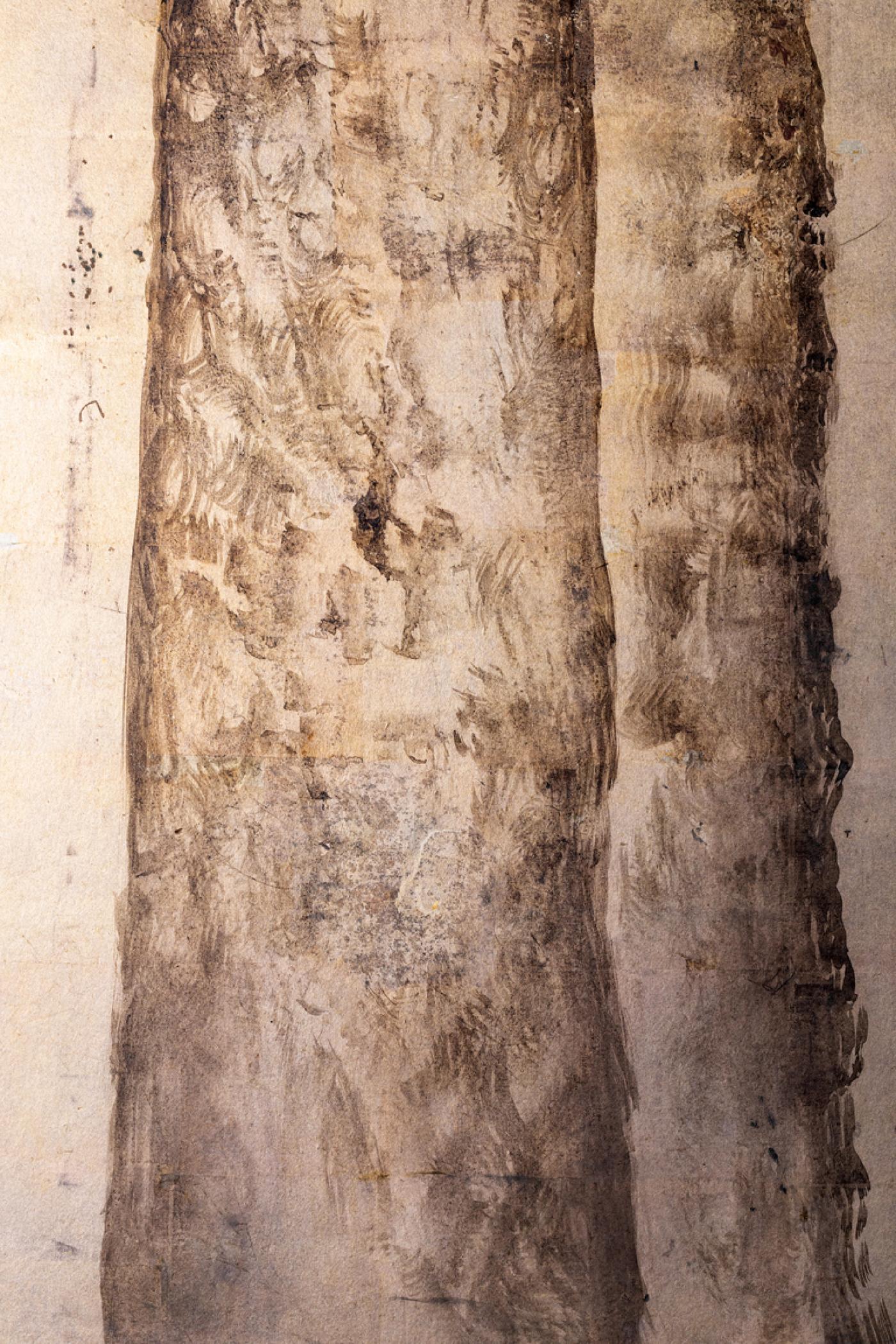 Suzuki Shonen - Japanese Two Panel Screen: Forest Scene on Silver by ...