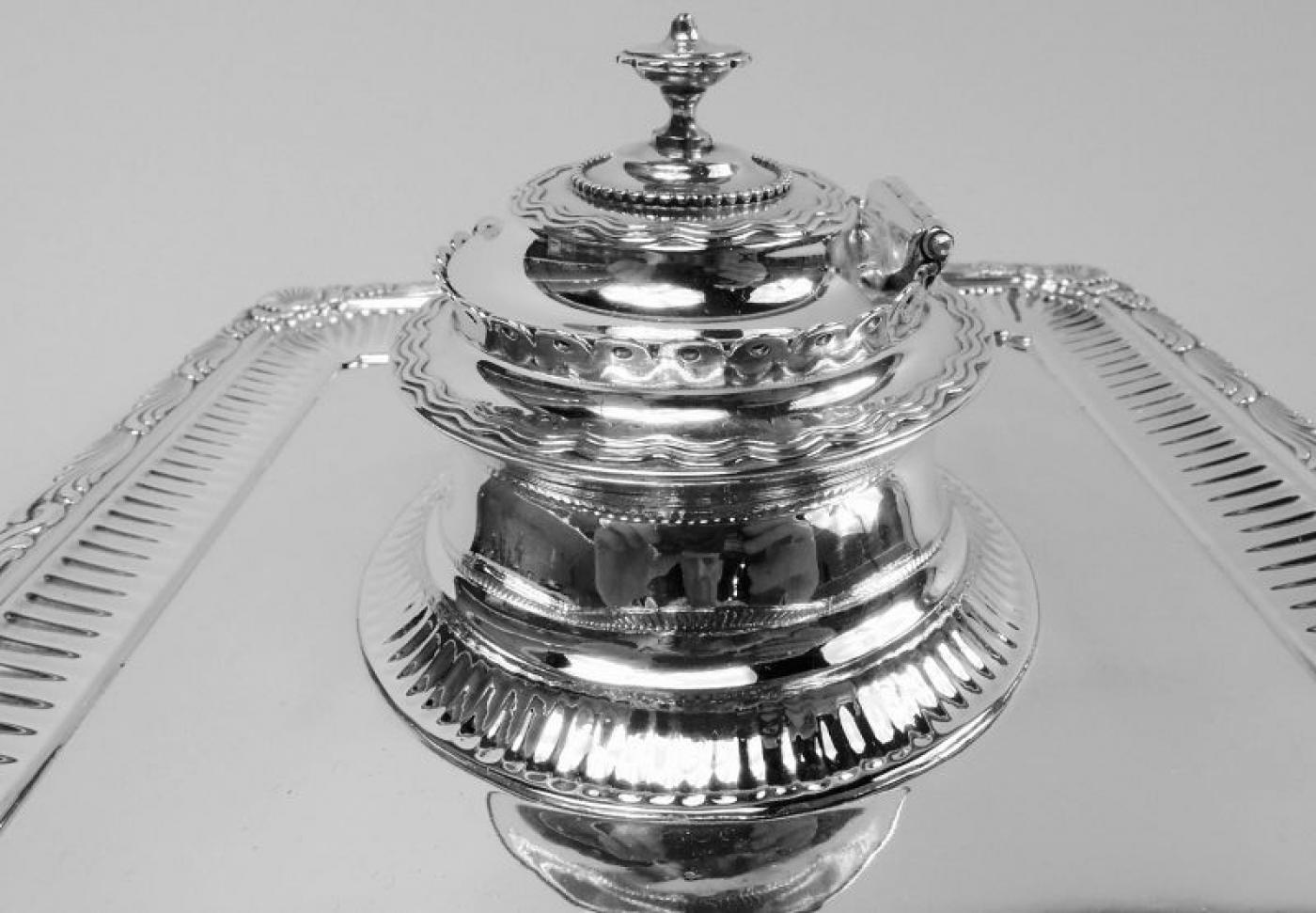 Tiffany & Co. - Antique Tiffany Wave Edge Sterling Silver Inkstand