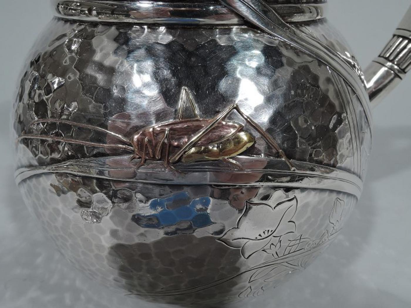 Tiffany & Co. - Rare Tiffany Mixed Metal Hand Hammered Water Pitcher ...