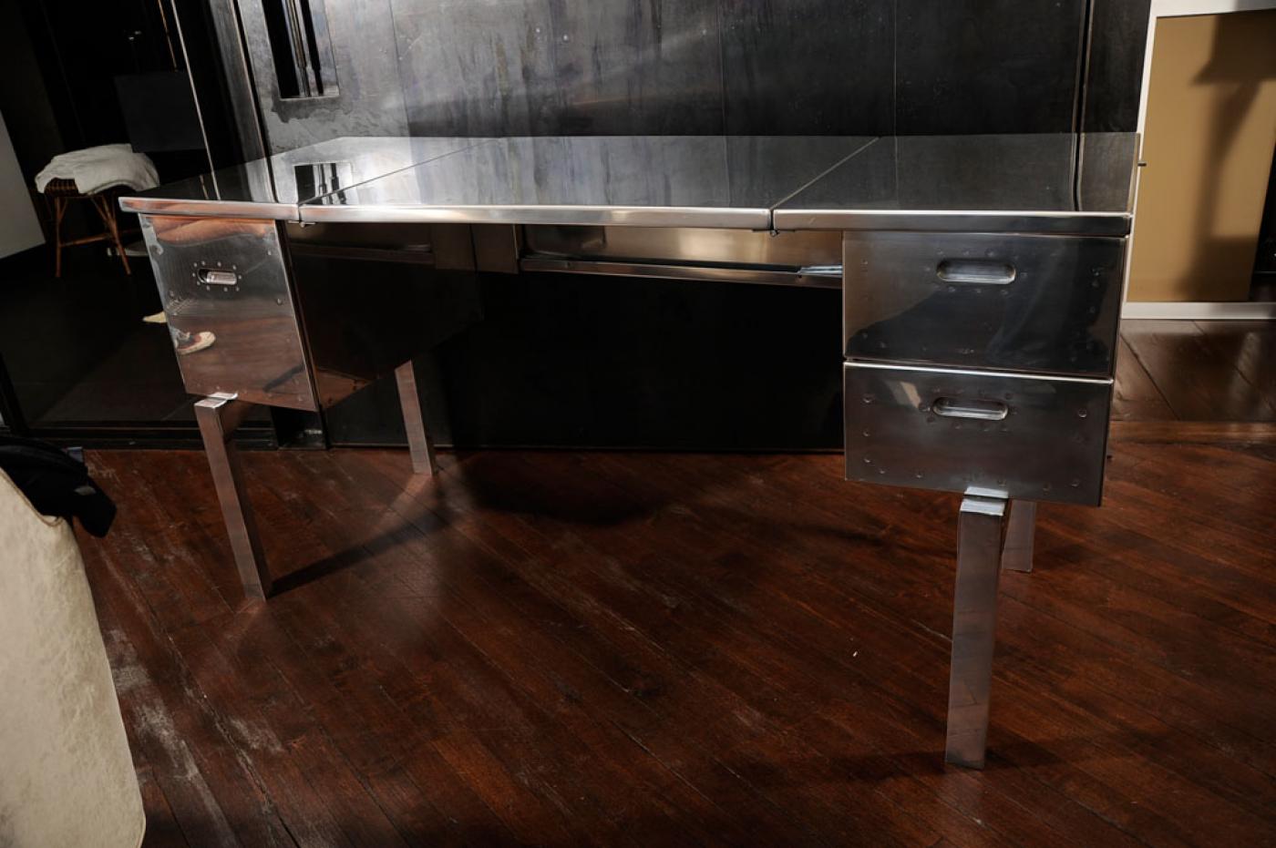 US Government - WW2 Aluminum Campaign Desk, c 1940