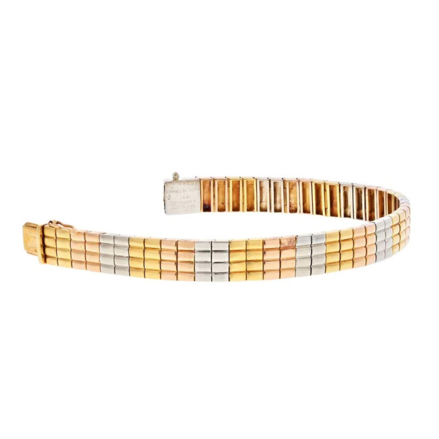 Van Cleef & Arpels - VAN CLEEF & ARPELS 18K TRI COLOR TRICOLOR BRACELET