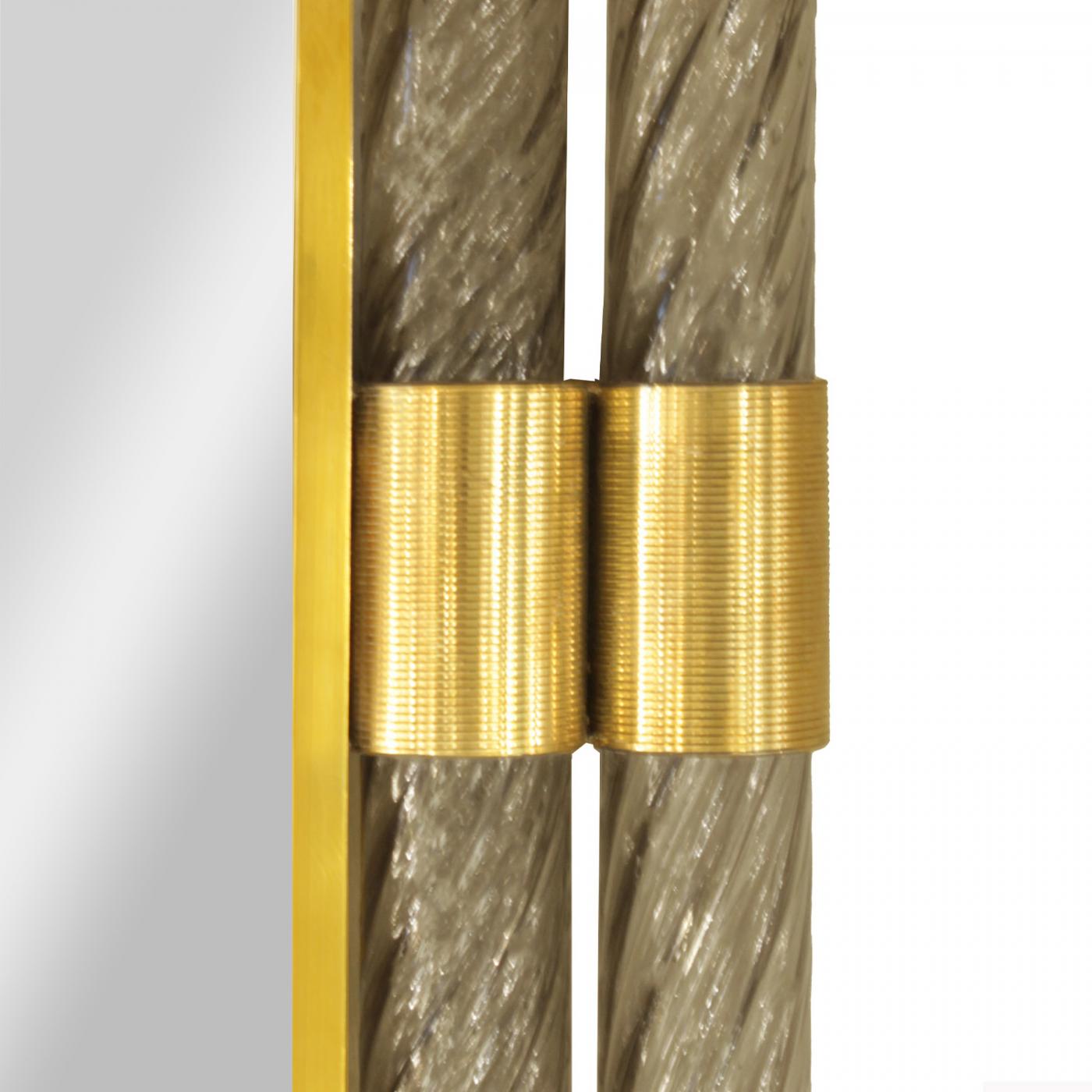 Venfield - Stunning Coiled Murano Fume Glass and Etched Brass Mirror