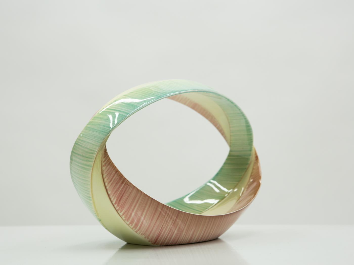 Vibi - Italian glazed ceramic bowl centerpiece by ViBi Torino 1960