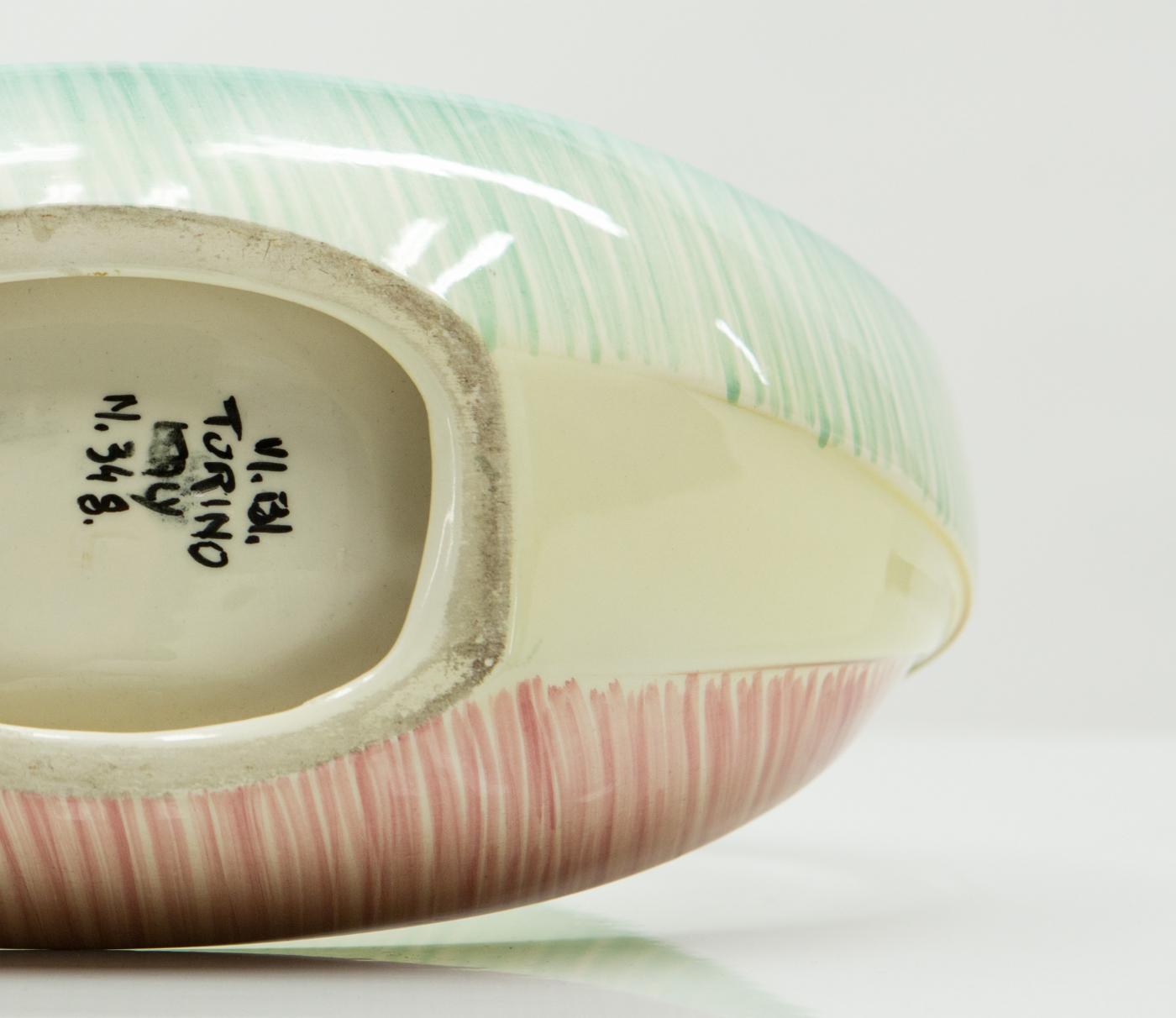 Vibi - Italian glazed ceramic bowl centerpiece by ViBi Torino 1960