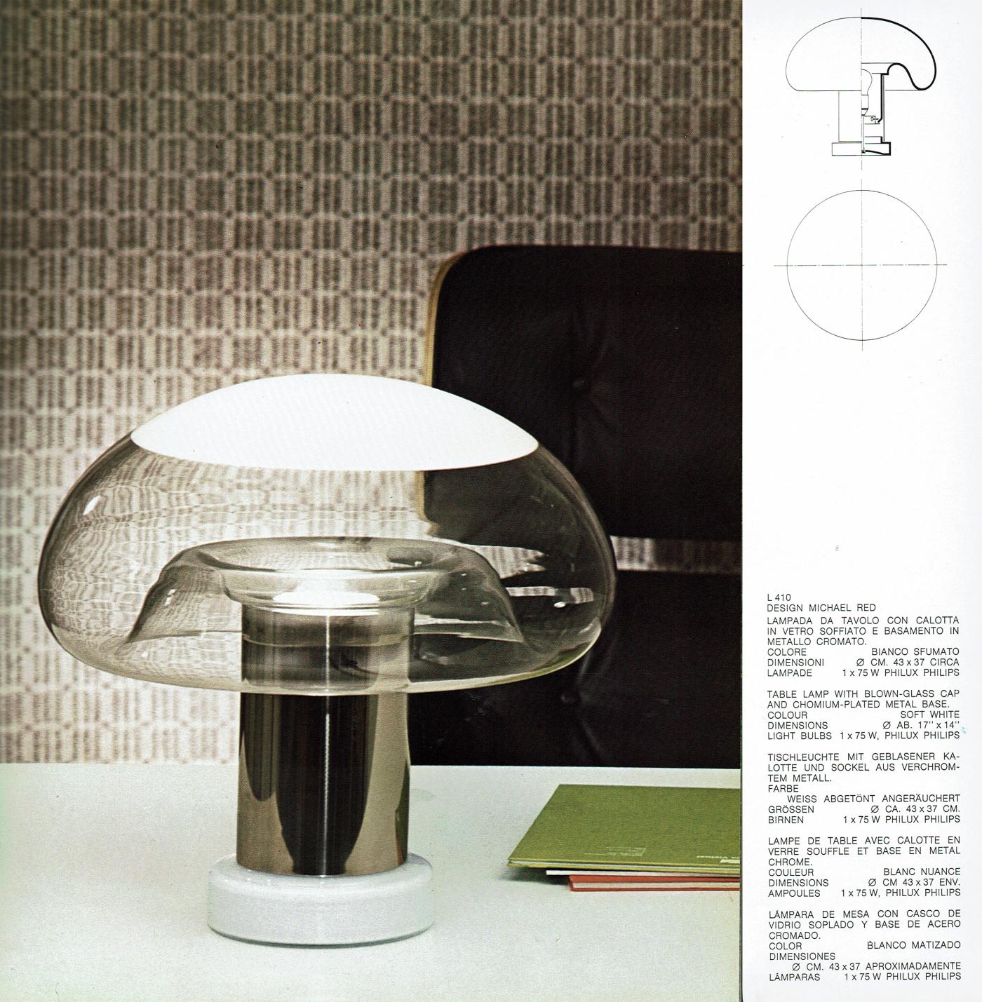 Vistosi - Vistosi "Galia" Model L410 Table Lamp by Michael Red