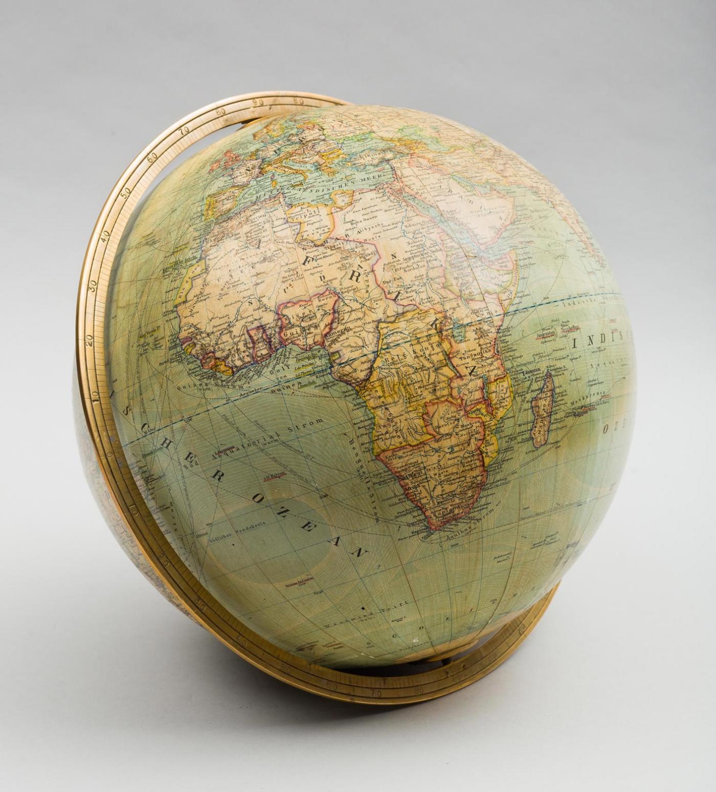 Wagner & Debes, Lehrm-Anst, of Leipzig - 12" German Terrestrial Globe ...