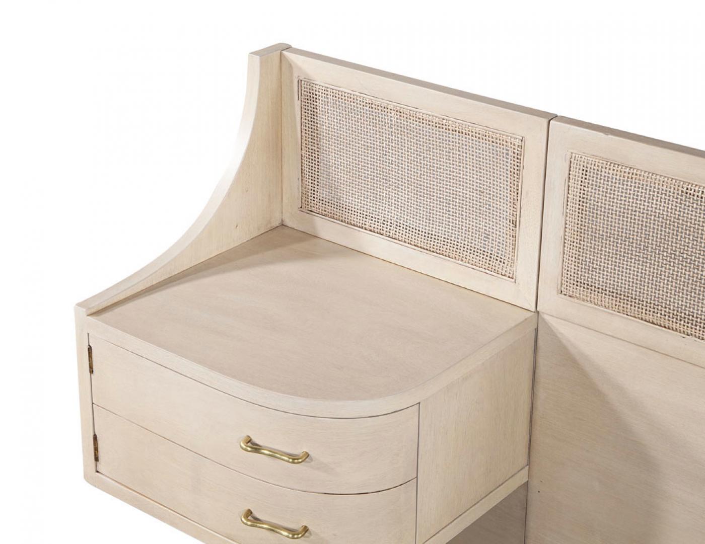 Weiman - Mid-Century Modern Cane Back Queen Headboard by Weiman