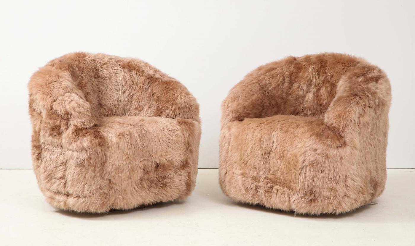 Weiman - Weiman Swivel Sheepskin Club Chairs