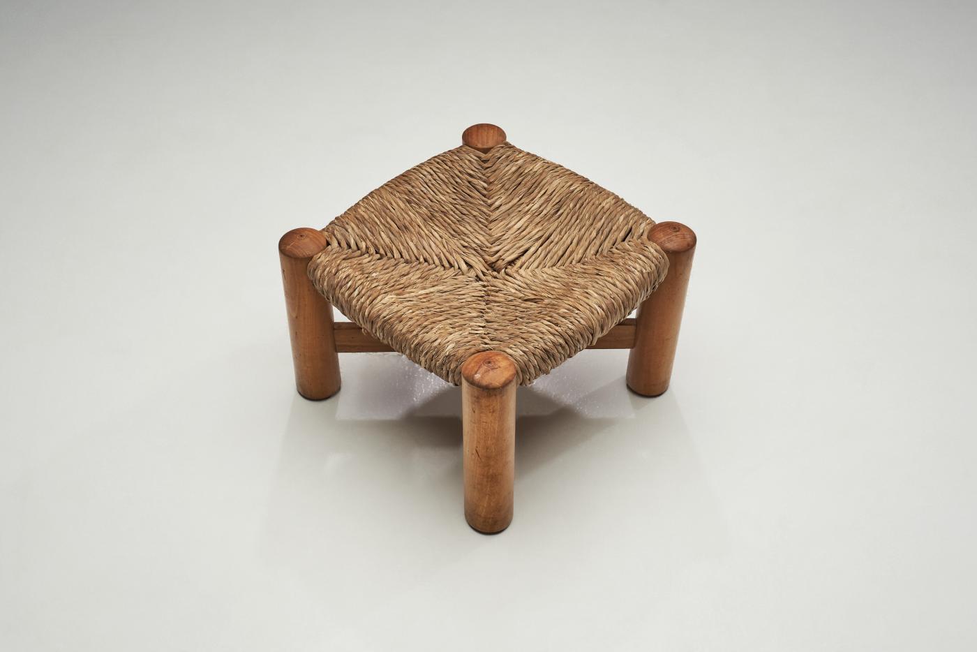 Wim Den Boon - Wim den Boon Beech and Rush Low Stool, The Netherlands 1950s