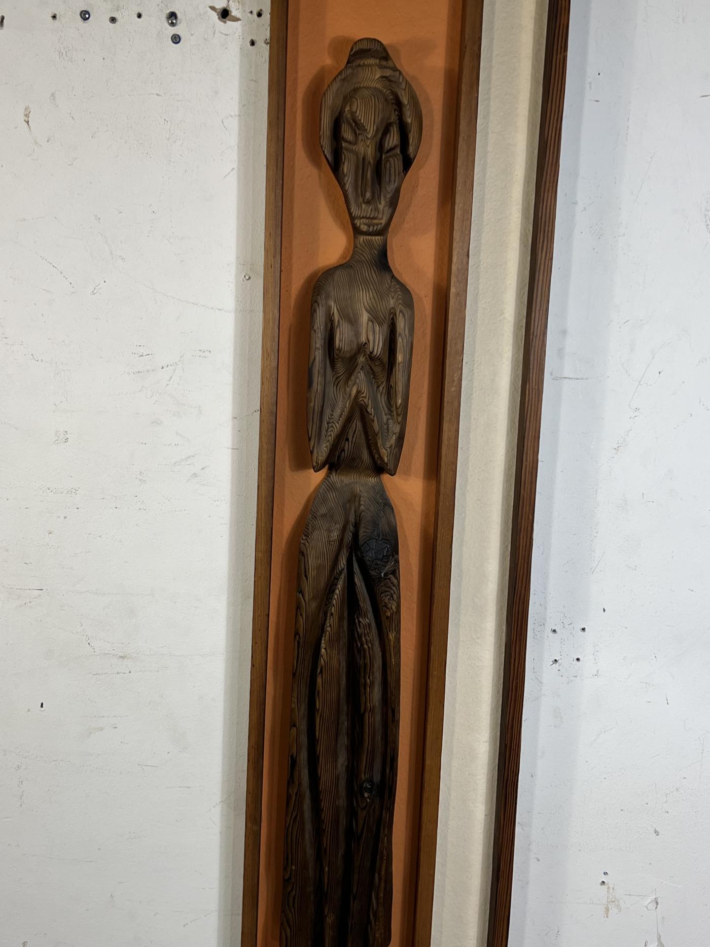 Witco - MID CENTURY POLYNESIAN WOMAN CARVED WOOD PLAQUE BY WITCO