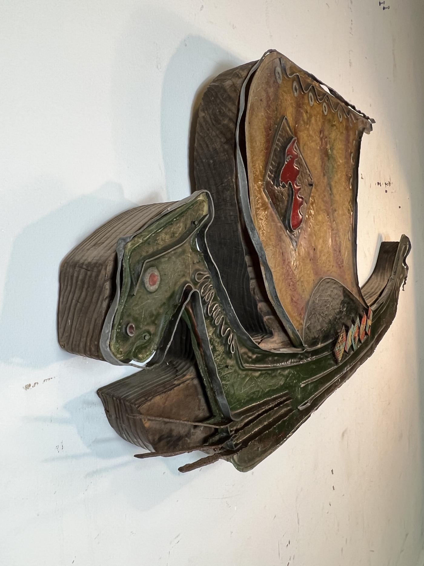 Witco - UNIQUE MID CENTURY RESIN AND WOOD VIKING SHIP WALL SCULPTURE BY ...