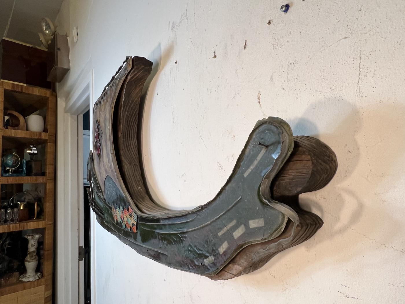 Witco - UNIQUE MID CENTURY RESIN AND WOOD VIKING SHIP WALL SCULPTURE BY ...