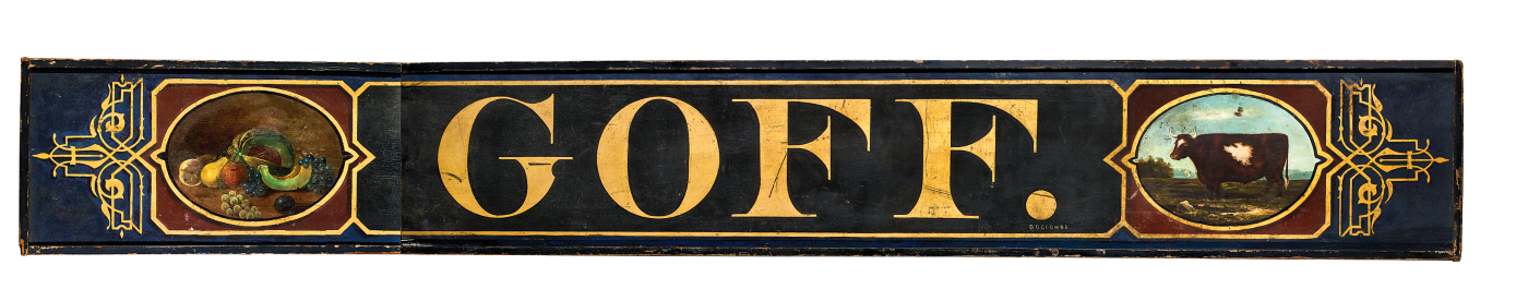 Geo. M. Goff Grocery and Meat Market Sign, c. 1875