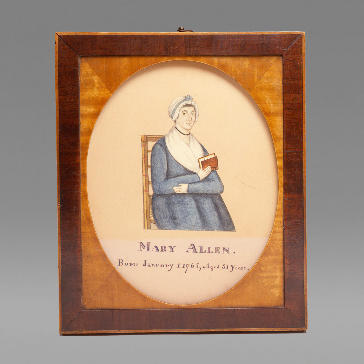 Documented Early Folk Portrait of Mary Allen