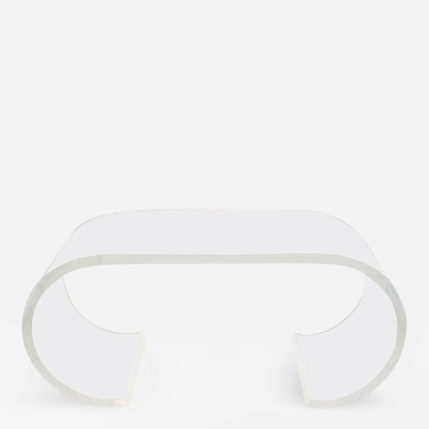 Karl Springer - Thick Lucite Coffee Table in the manner of Karl ...