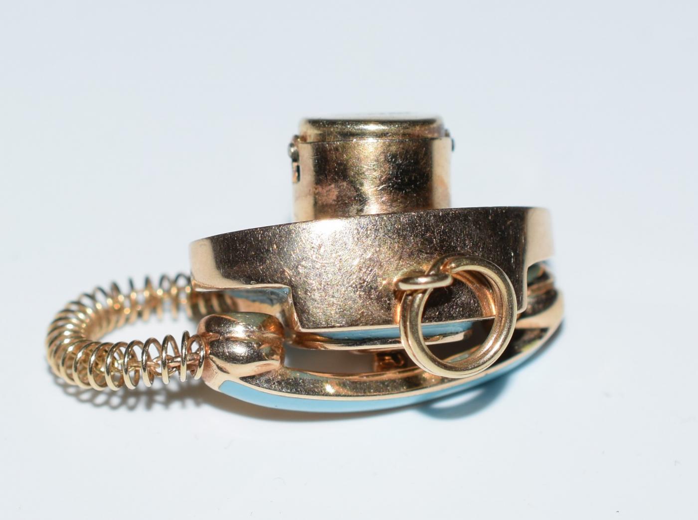 14K Gold and Enamel Princess Phone Charm Lights Up!