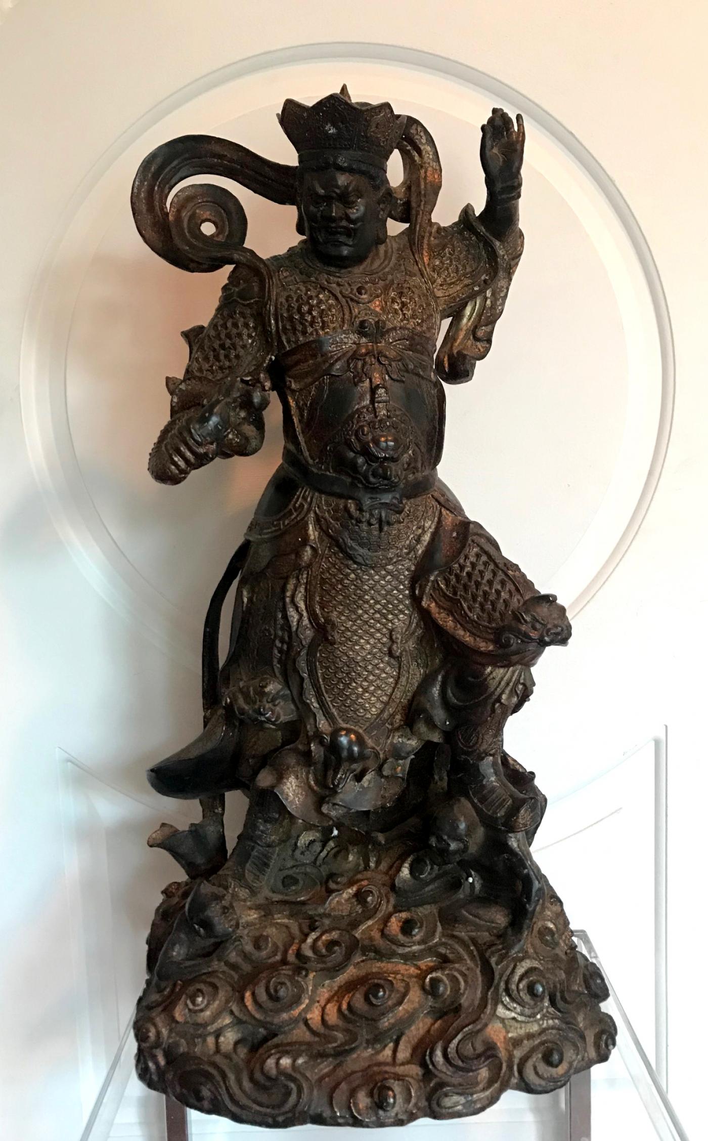 Buddha / Buddhism - Chinese Antique Statue of a Buddhist Guardian