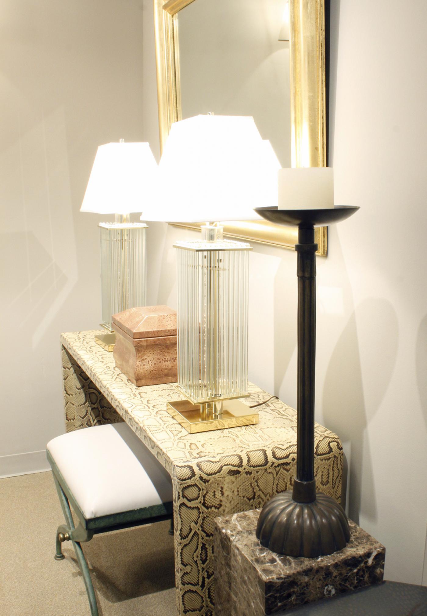 Karl Springer - Large Rare Candle Holder in Bronze by Karl Springer 1980s