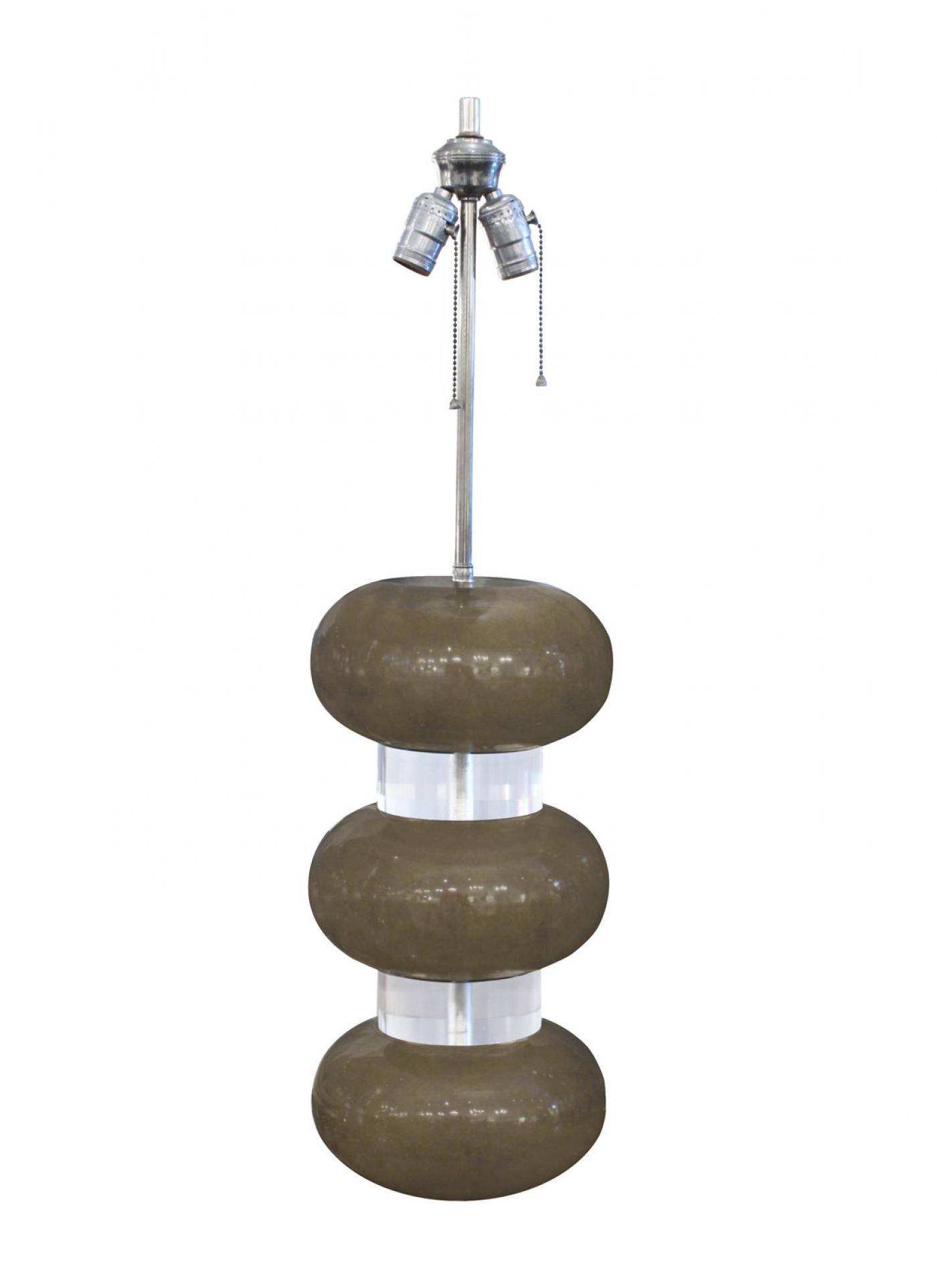 Karl Springer - Lacquer and Lucite Table Lamp by Karl Springer
