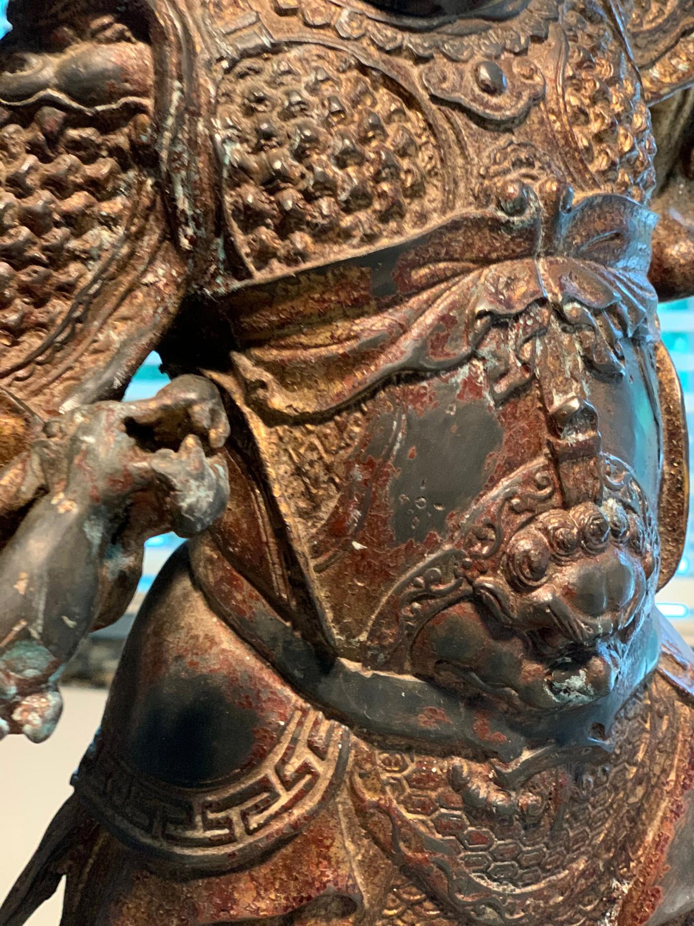 Buddha / Buddhism - Chinese Antique Statue of a Buddhist Guardian