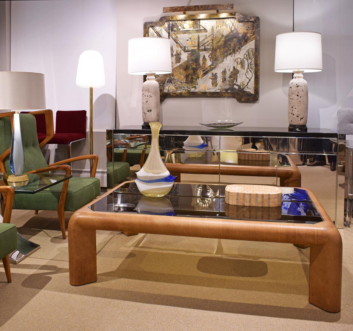 Karl Springer - Karl Springer Large "Mark II Coffee Table" in Leather 1983