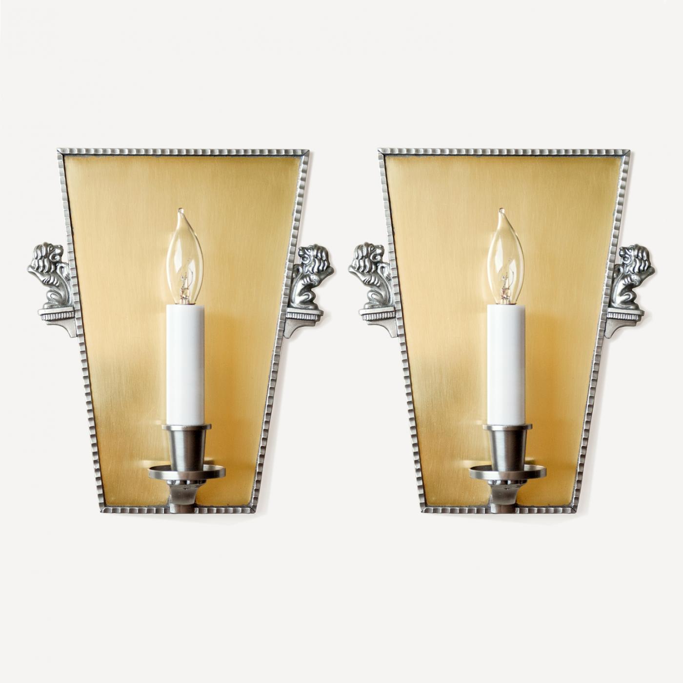 C.G. Hallberg - C.G. Hallberg Swedish Art Deco Brass and Pewter Sconces ...