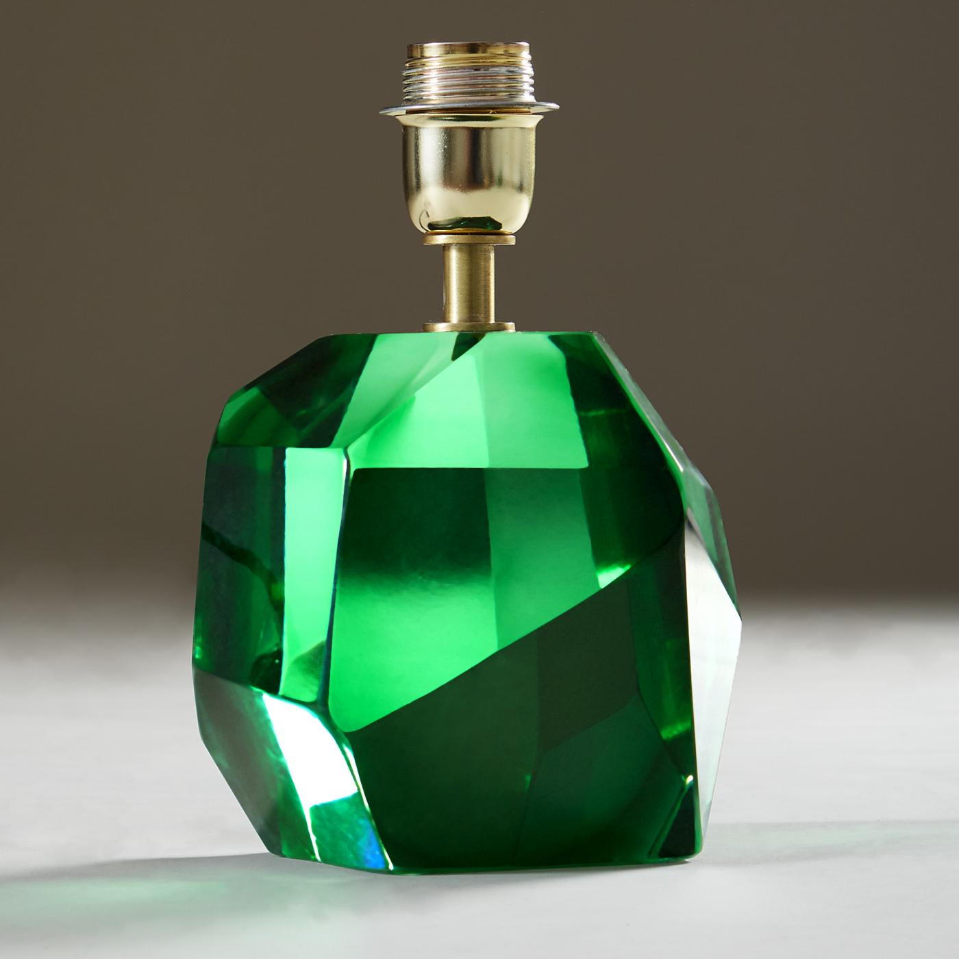 Italian Murano emerald 'rock' table lamp