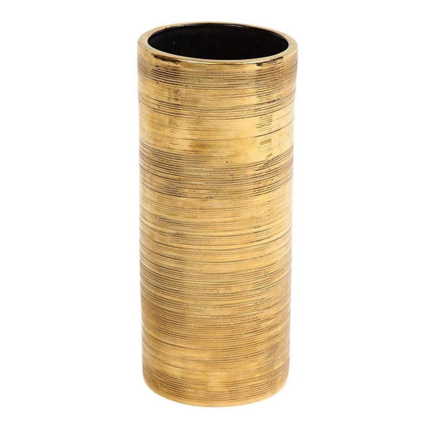 Bitossi - Bitossi Vase, Ceramic, Gold, Brushed Metallic