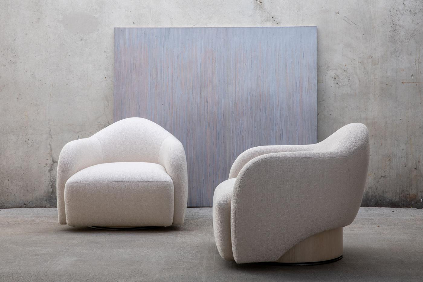 Robert Marinelli - COOK SWIVEL CHAIR SHOWN WITH METAL TRIM DETAIL AT BASE