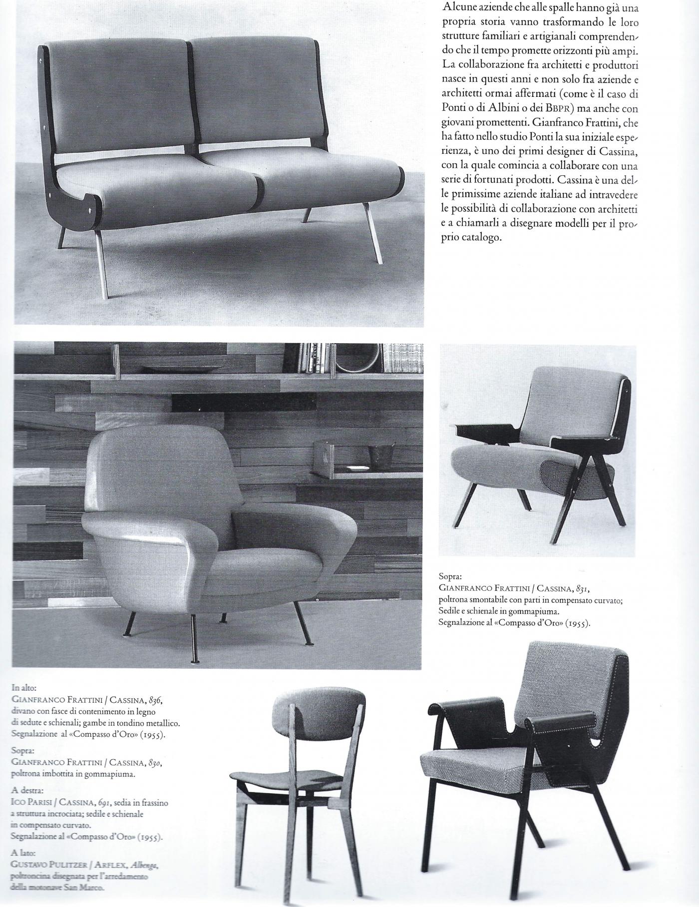 Gianfranco Frattini - Rare Pair of Mahogany and Leather Lounge Chairs ...