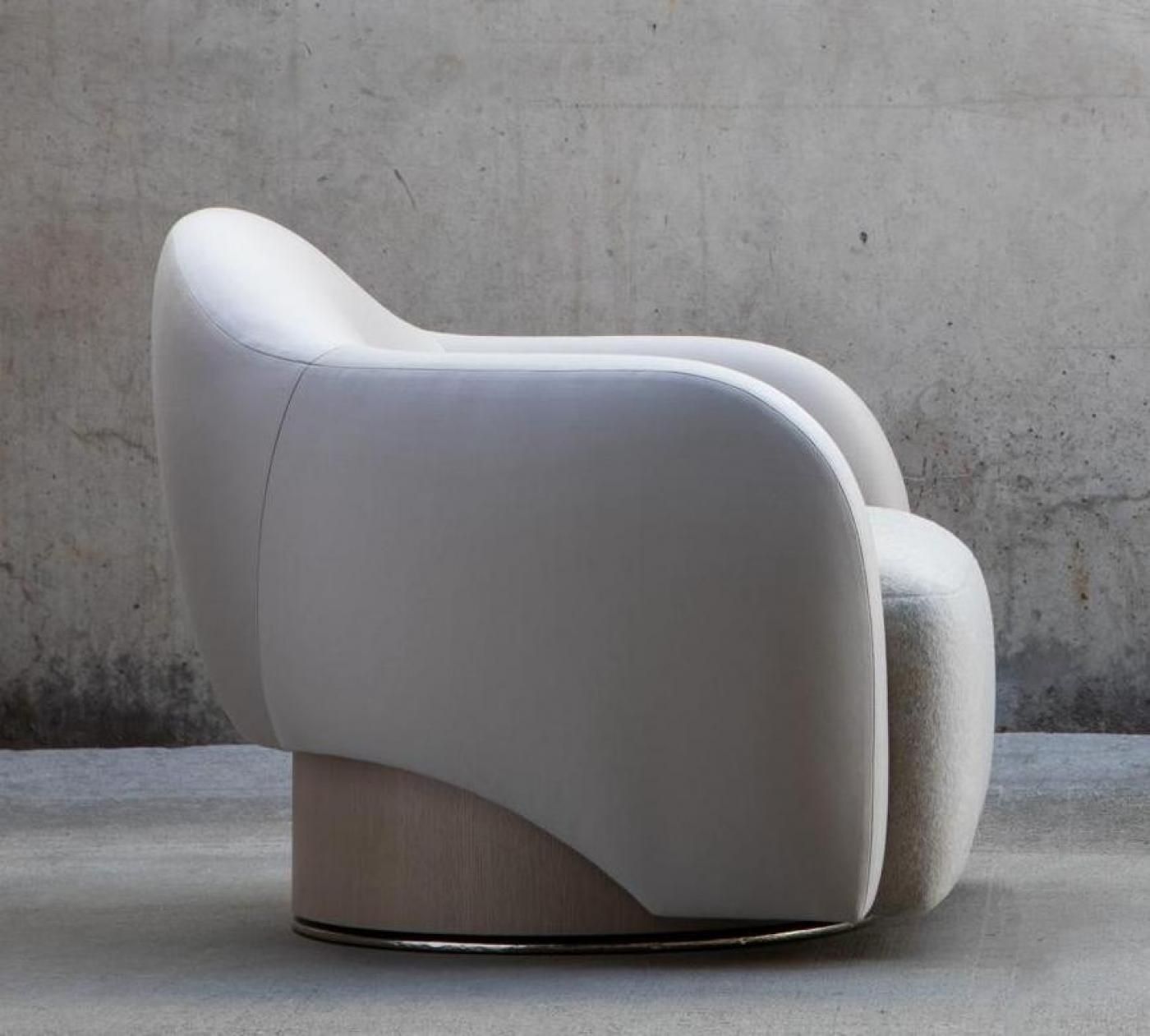 Robert Marinelli - COOK SWIVEL CHAIR SHOWN WITH METAL TRIM DETAIL AT BASE