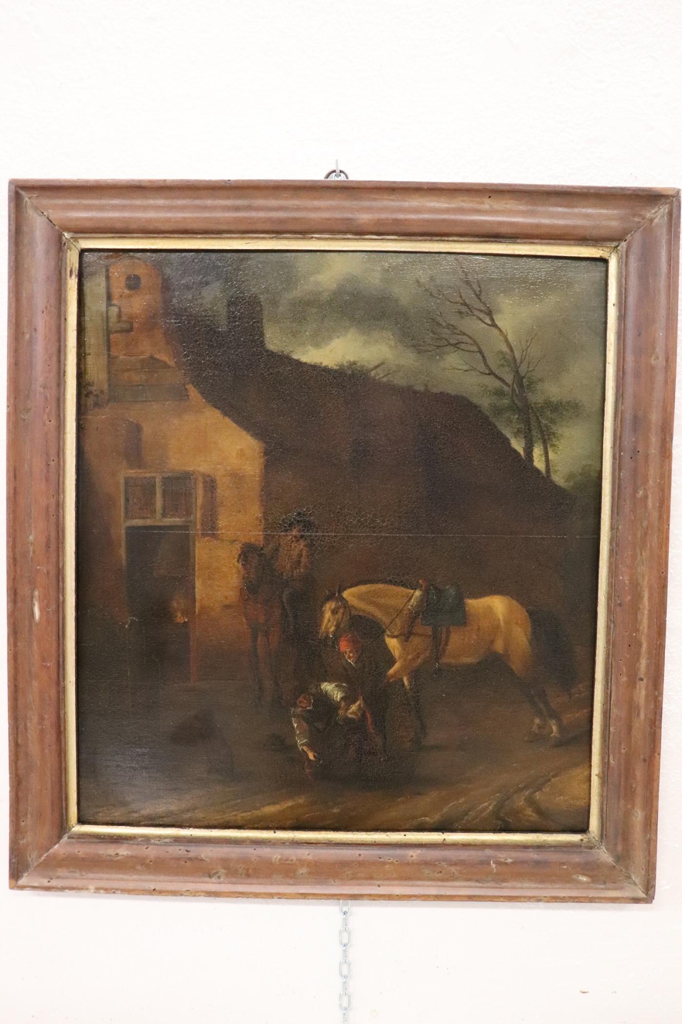 Flemish School - 17th Century Flemish Antique Oil Painting on Board