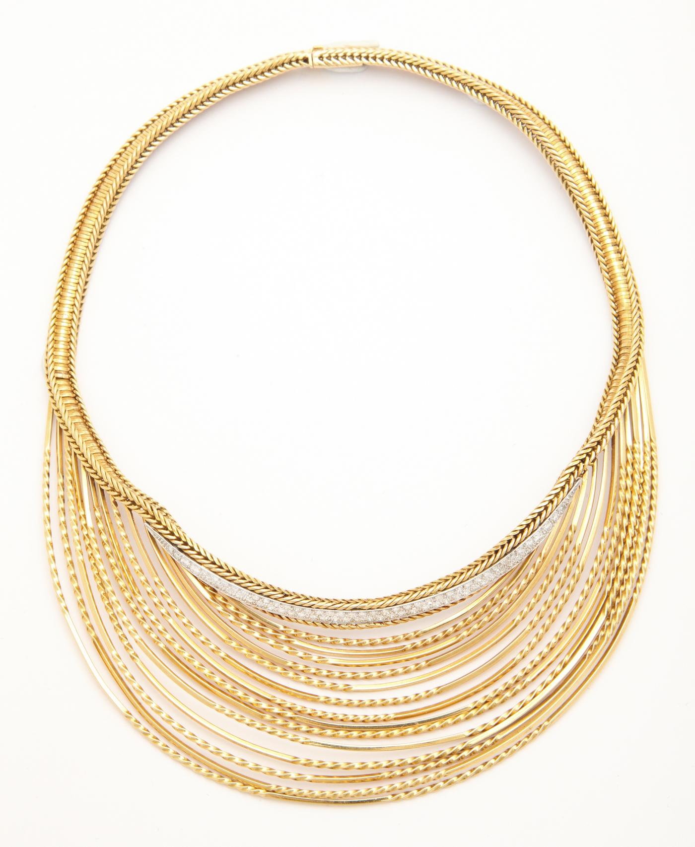 Pierre Sterlé - 18K Gold & Diamond Necklace by Sterle, Paris