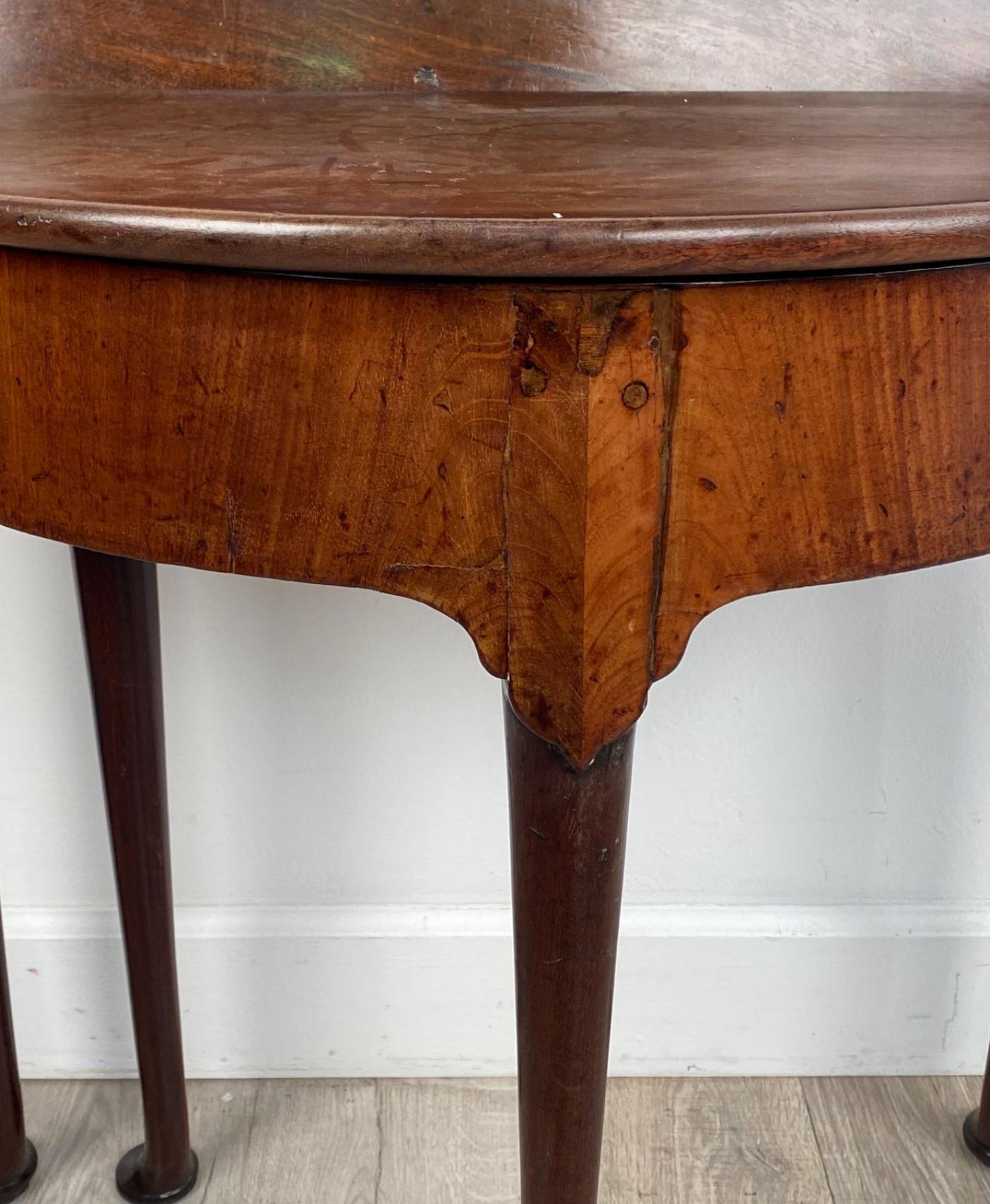 18th Century Demilune Table, England circa 1740