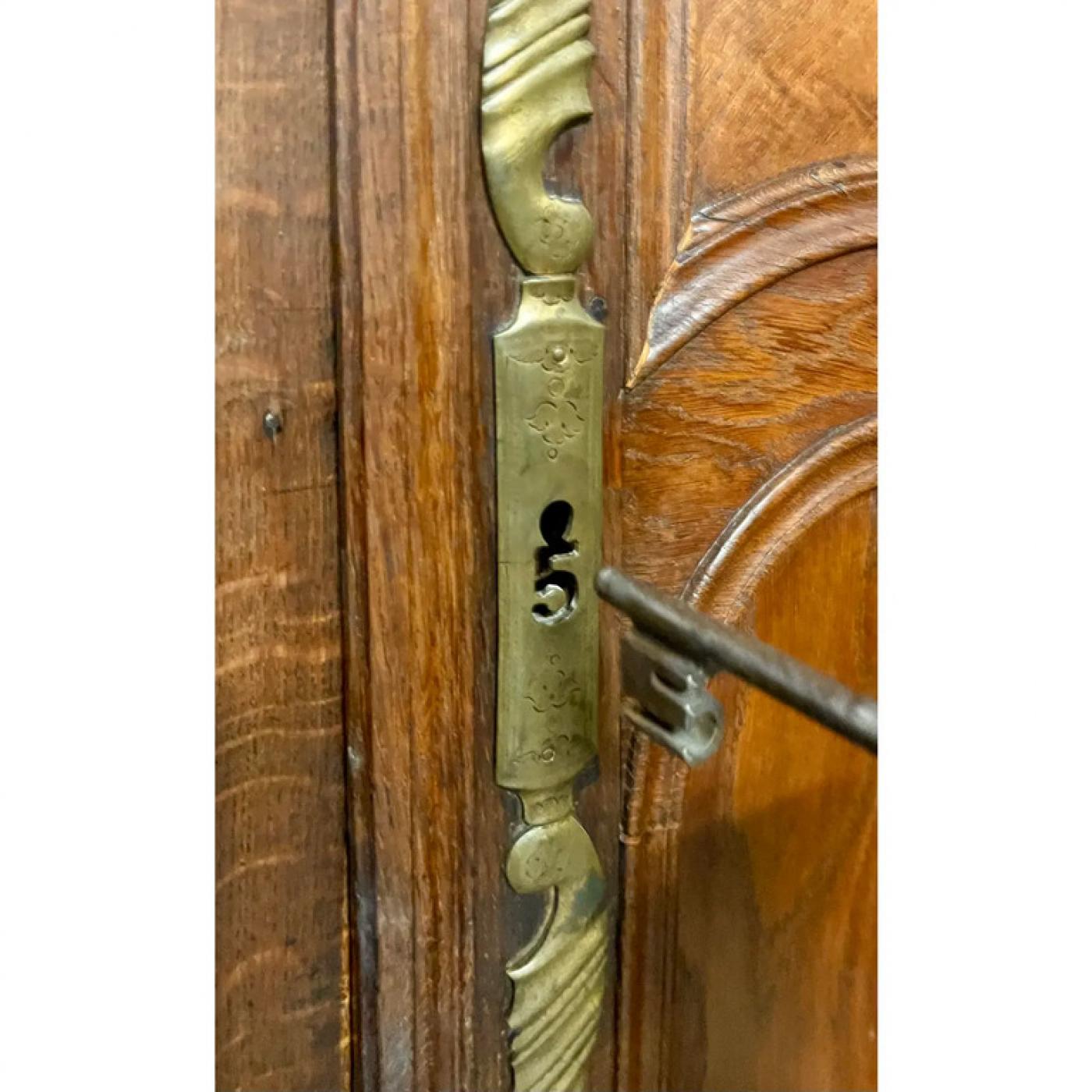 18th Century French Country Armoire Linen Press Wardrobe Cabinet