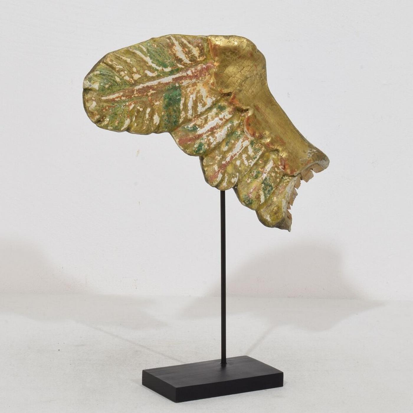 18th Century, Italian Carved Wooden Wing of a Baroque Angel