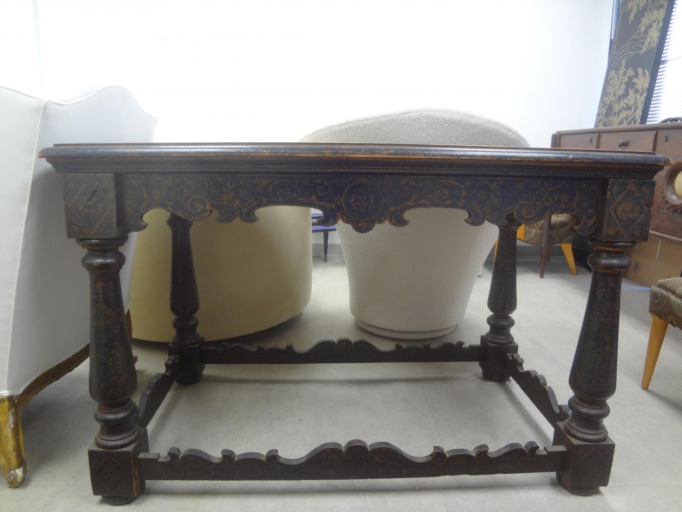 18th Century Italian Louis XIV Ebonized Center Table