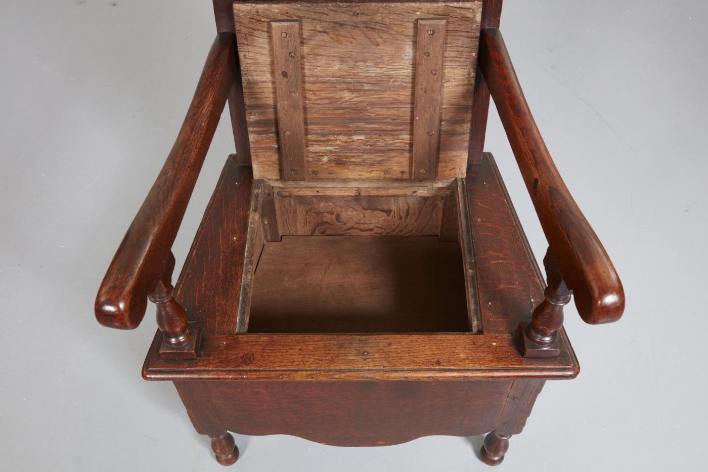 18th c. English Paneled Commode Armchair