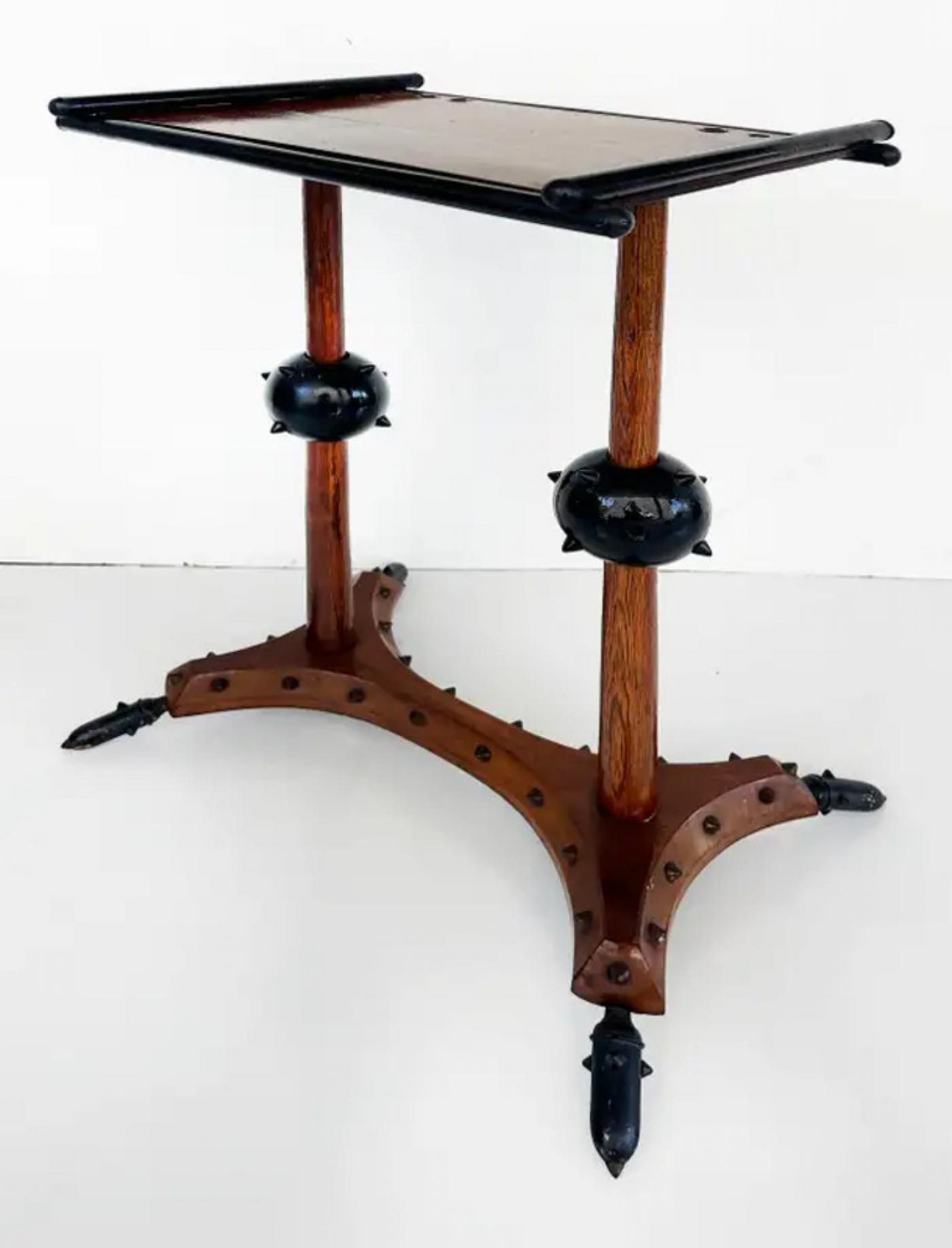 1920s Italian Military Smoking Side Table With Grenades on Legs and Feet