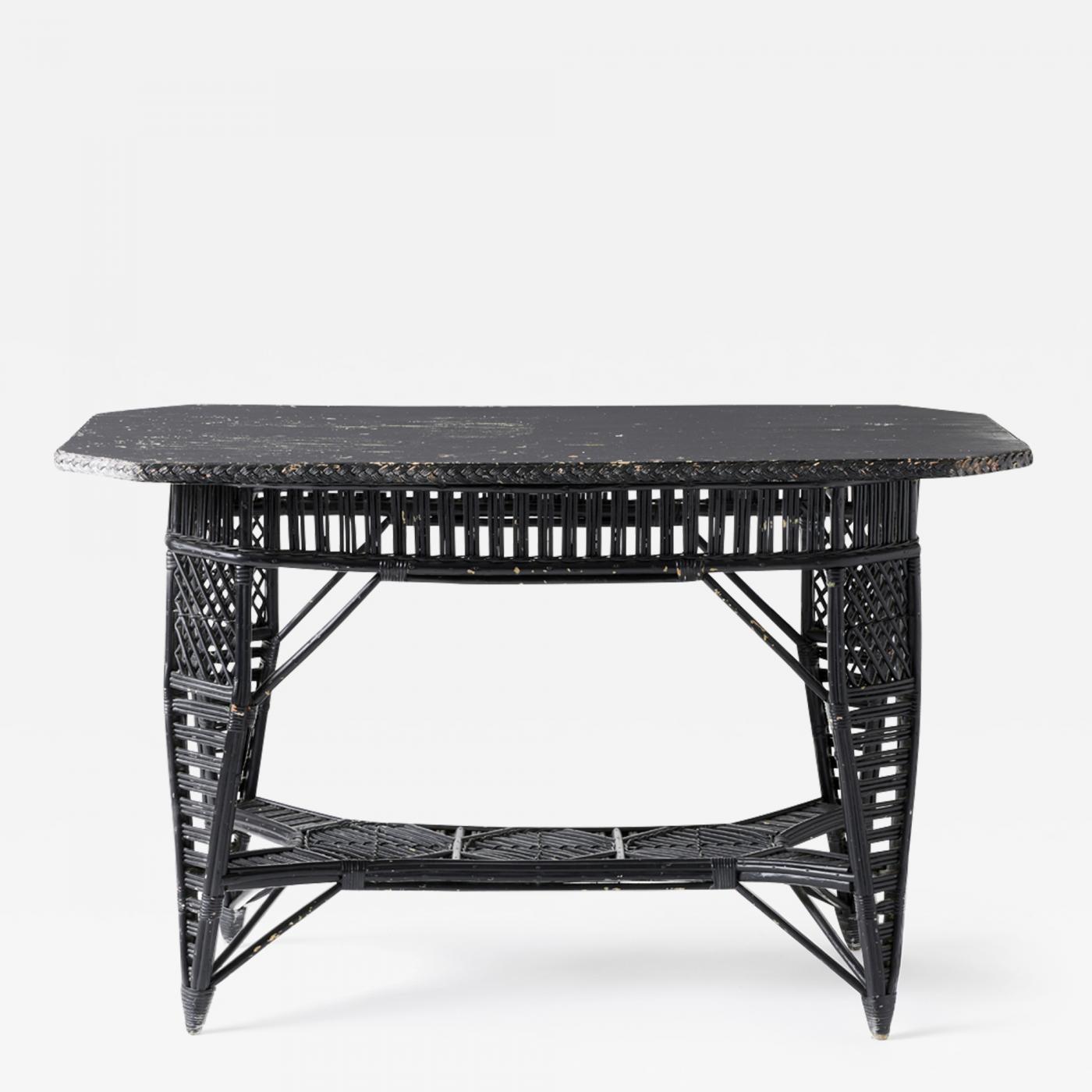 1920's Painted Wicker Table