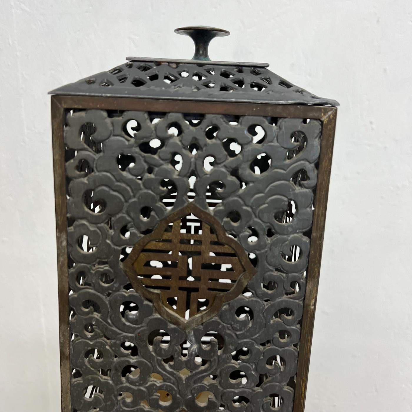 1950s Chinese Tall Lantern Candle Holder Incense Burner in Sculptural ...