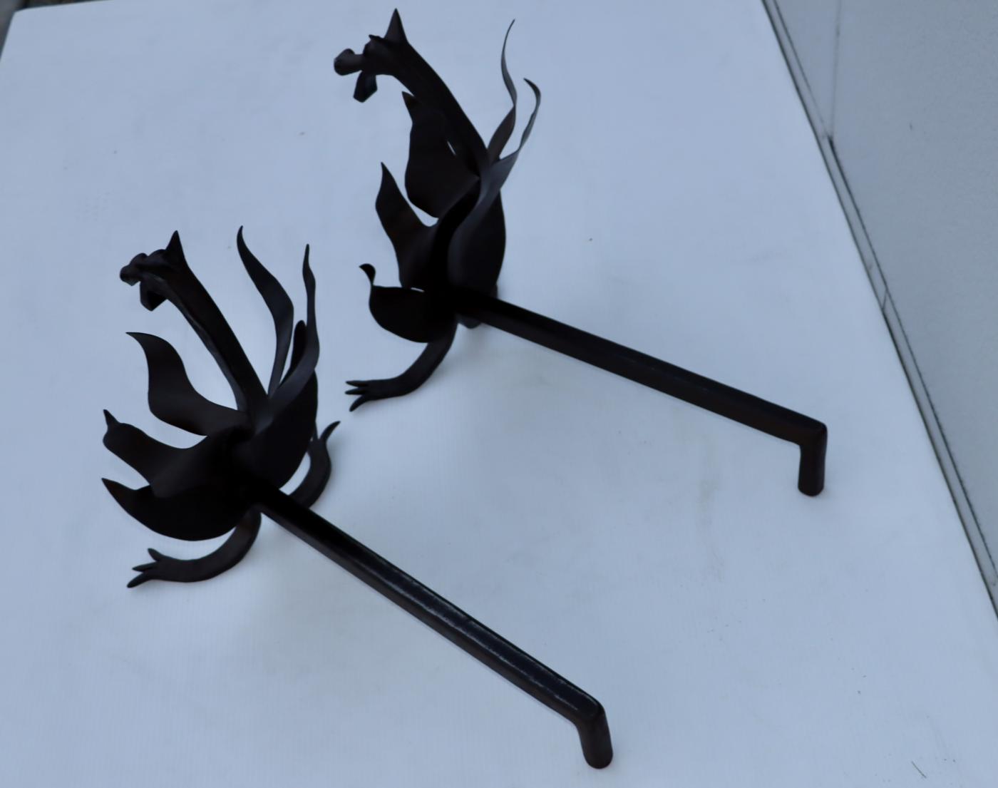 1950's Italian Dragon Andirons