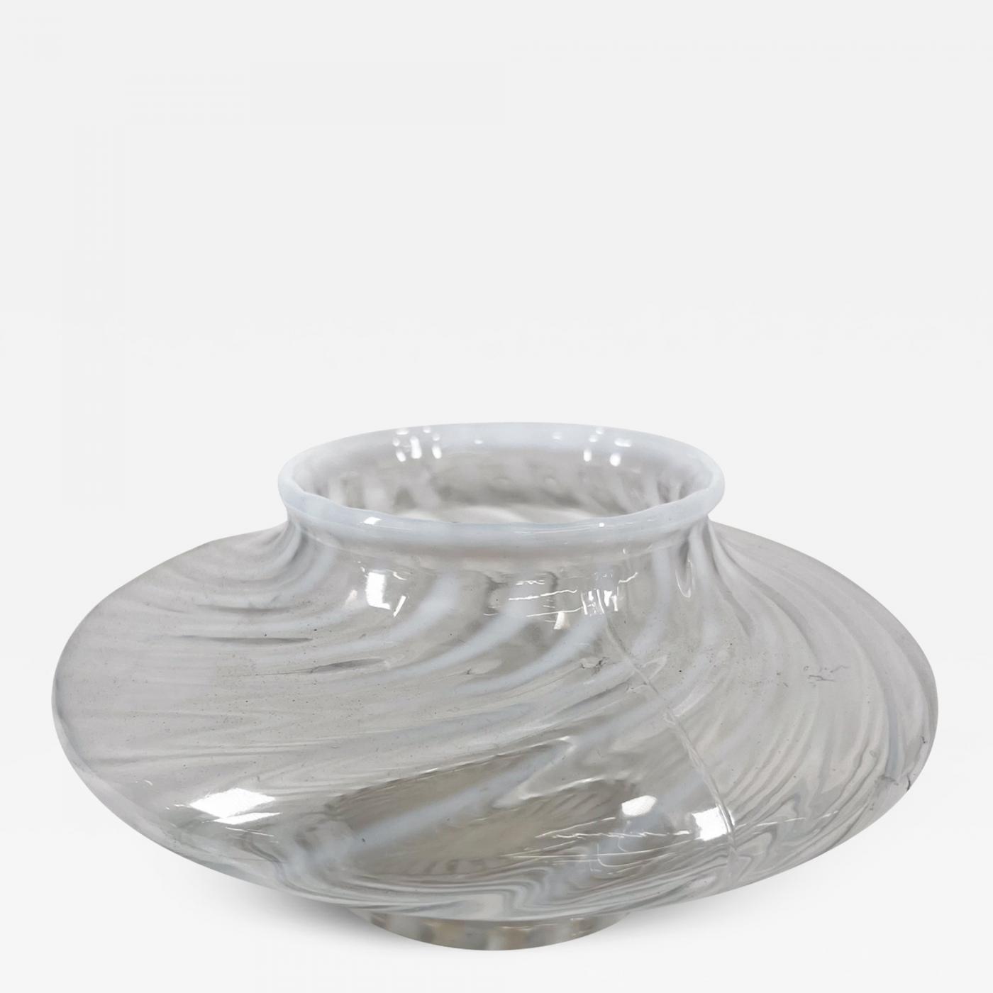 1960s Swirled Art Glass Flower Vase