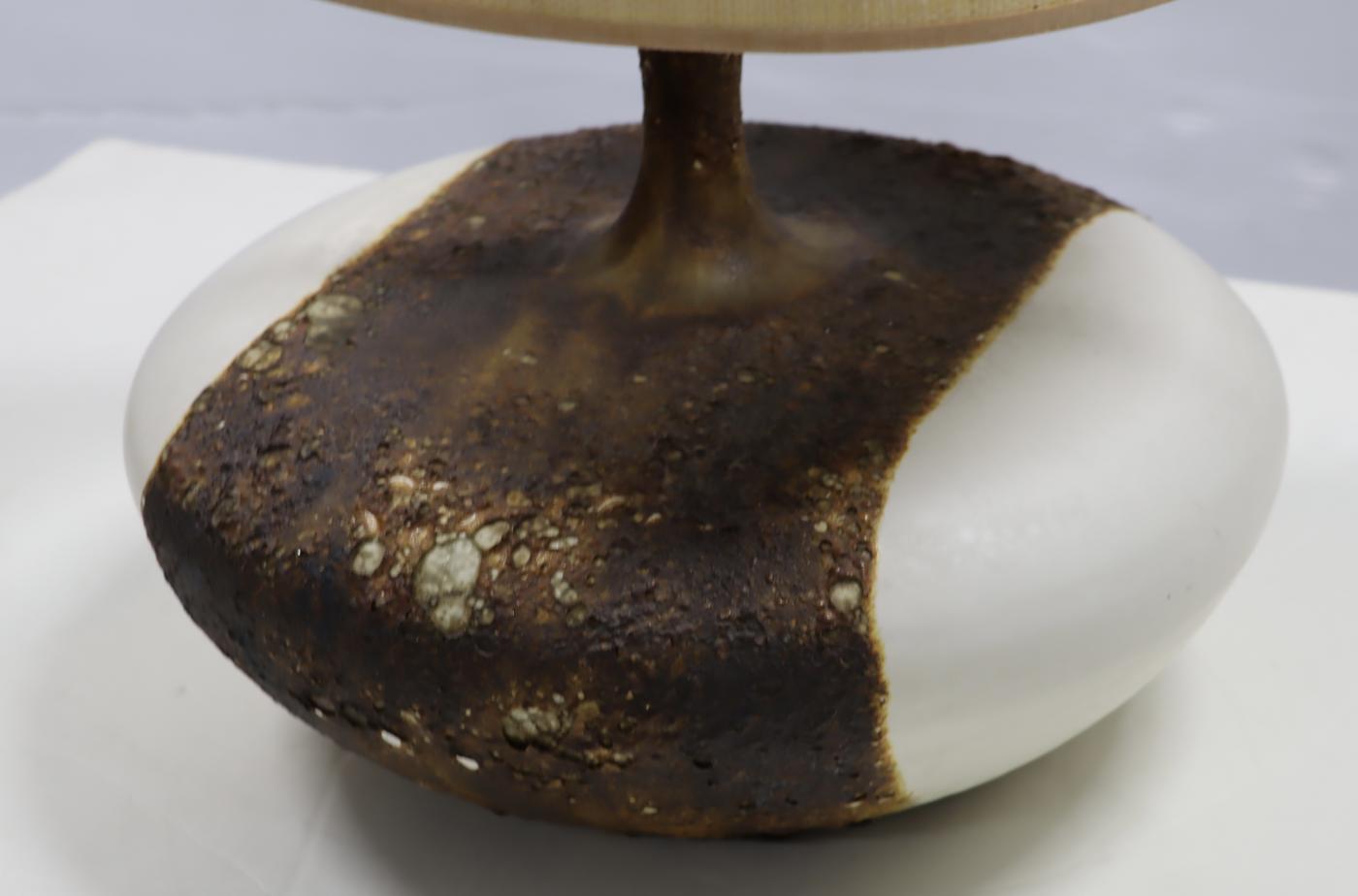 1960's Volcanic Lava Glazed Table Lamp