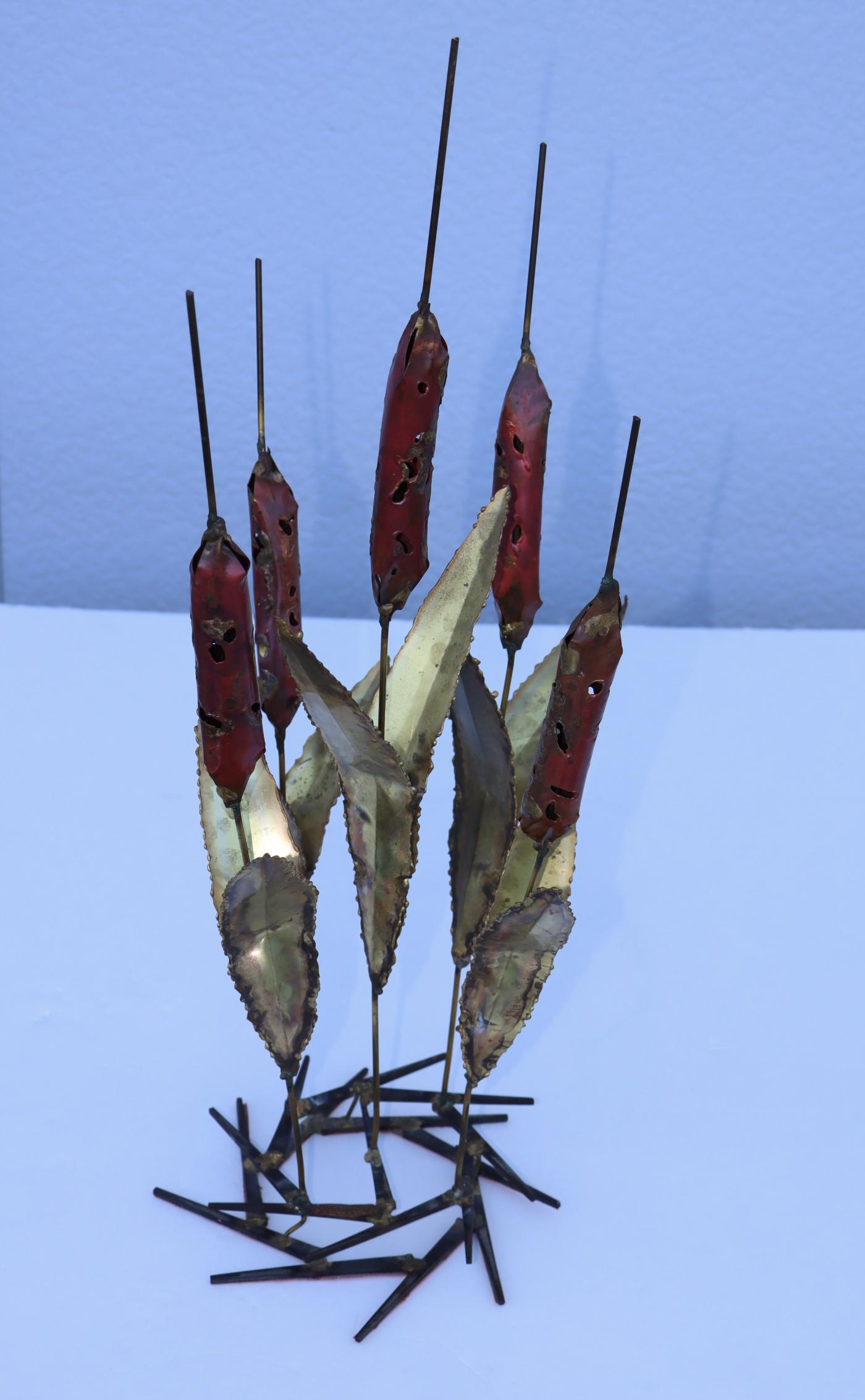 1970's Cattails Brutalist Table Sculpture